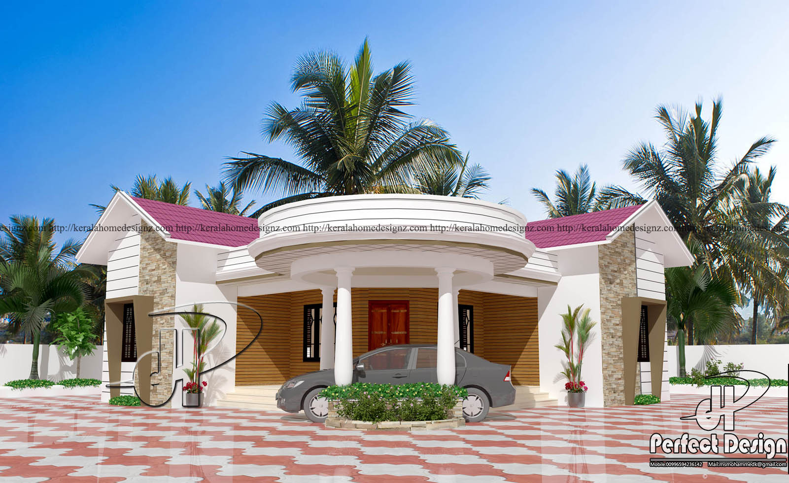 Two-faced home design 1194 Square feet – Kerala Home Design